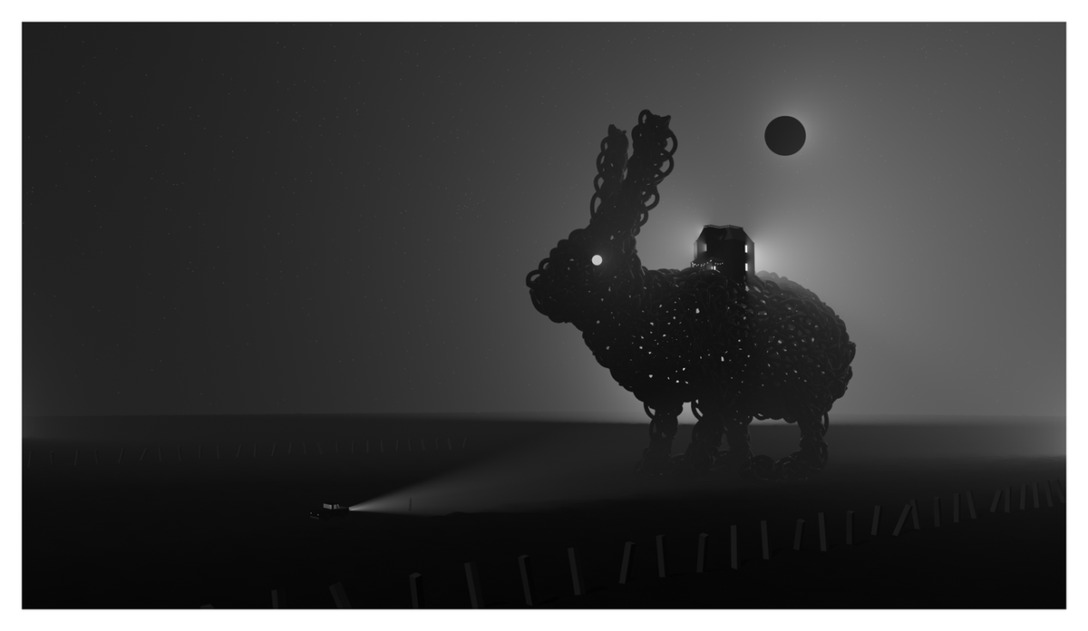 Rabbit in Your Headlights Print – ghostvoxels